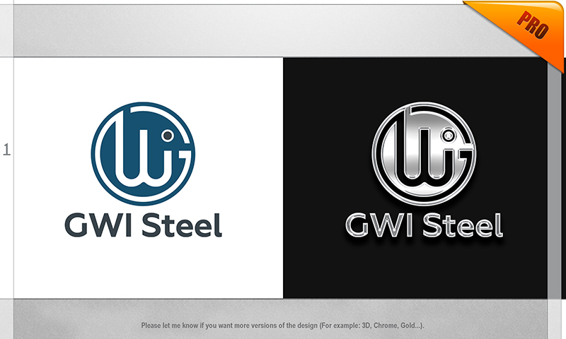 Steel Logo Design for GWI Steel by PinworksDesign | Design #5517885
