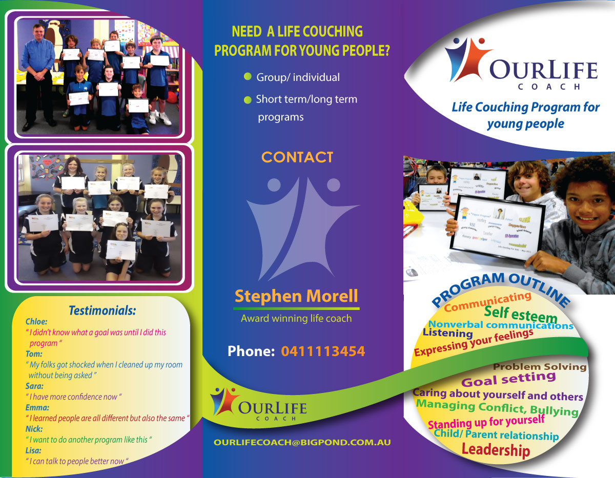 Colorful, Playful, Life Coaching Brochure Design for a Company by ...