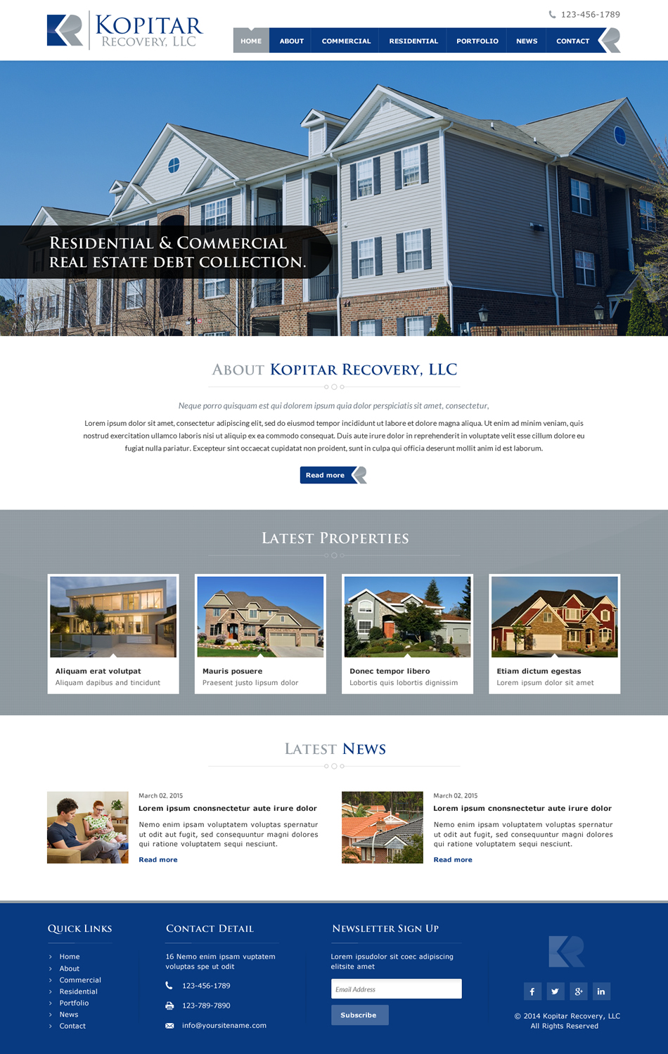Bold, Modern, Real Estate Web Design for kopitar recovery llc by Sbss ...