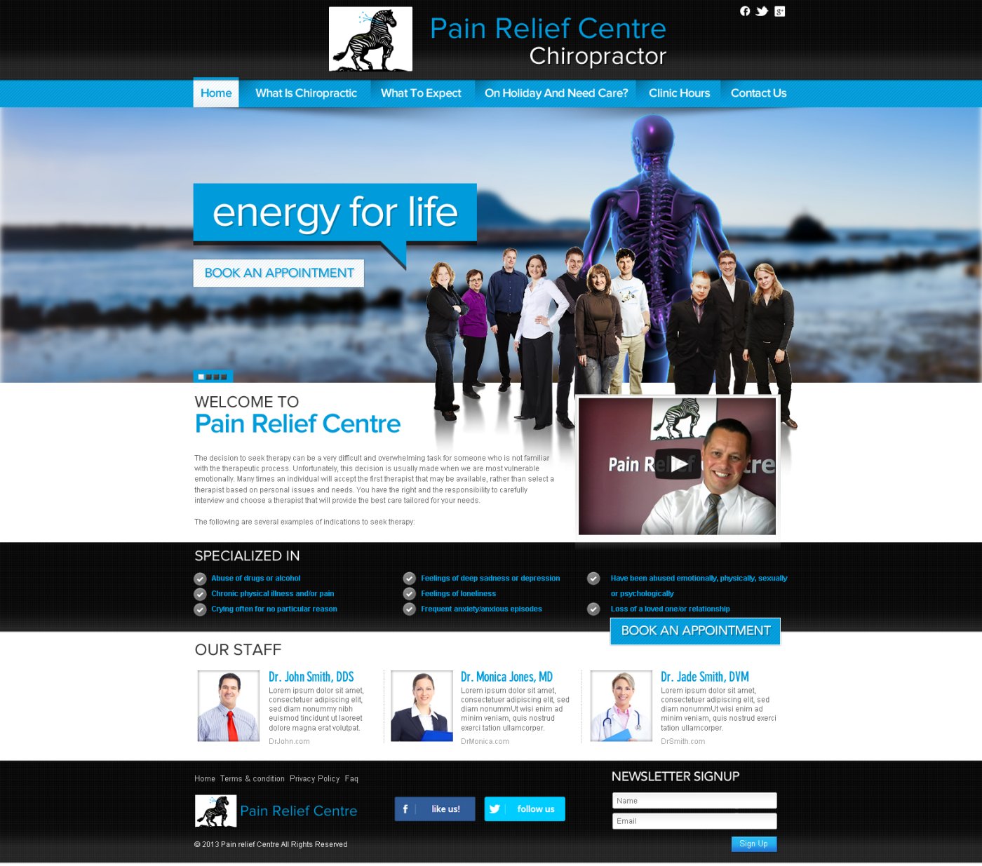 Professional, Modern, Clinic Web Design for Pain Relief Centre by ...
