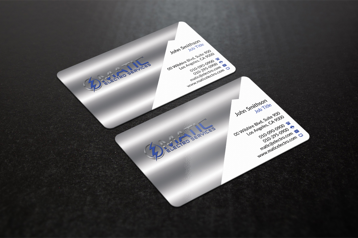 Serious, Modern, Electrical Business Card Design for Matic Electro ...