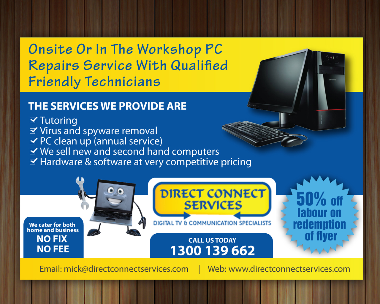 Modern, Playful, Communication Flyer Design for Direct Connect Services ...