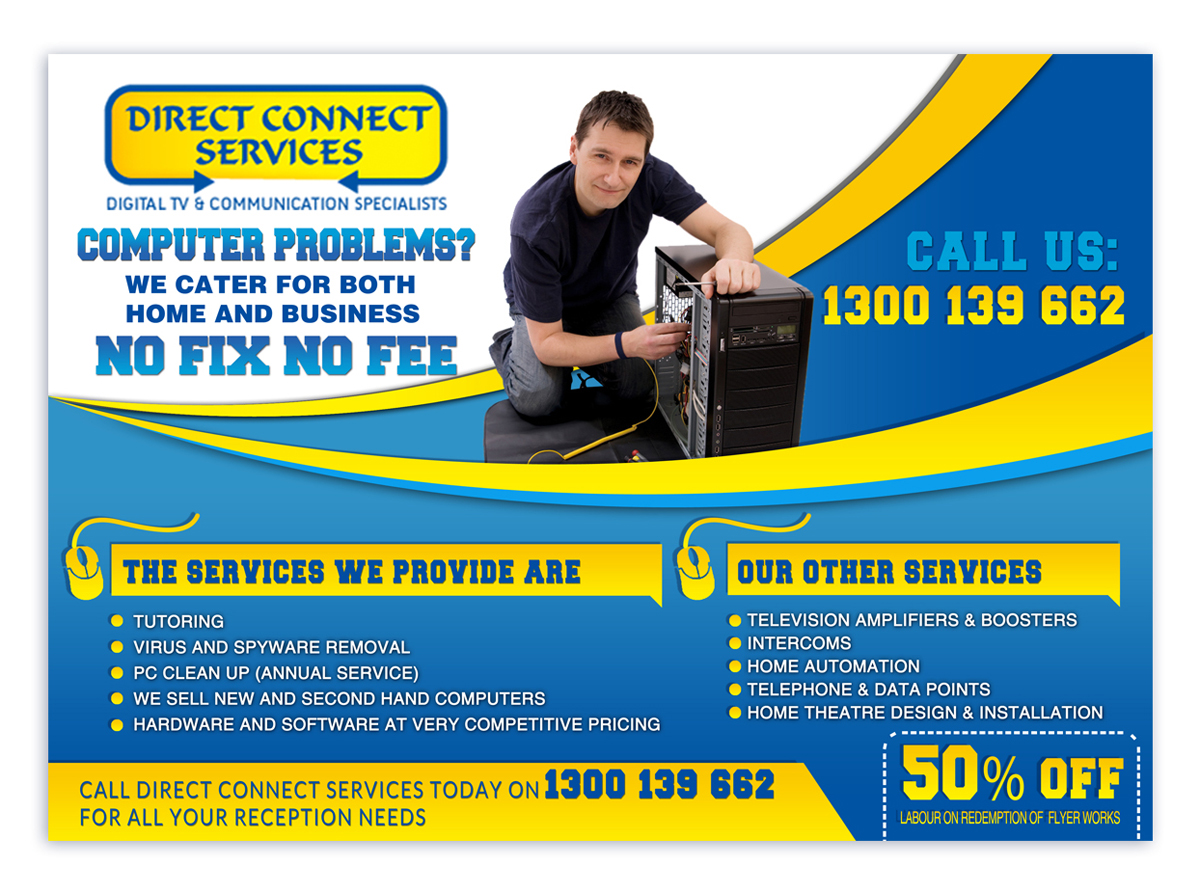 Modern, Playful, Communication Flyer Design for Direct Connect Services ...