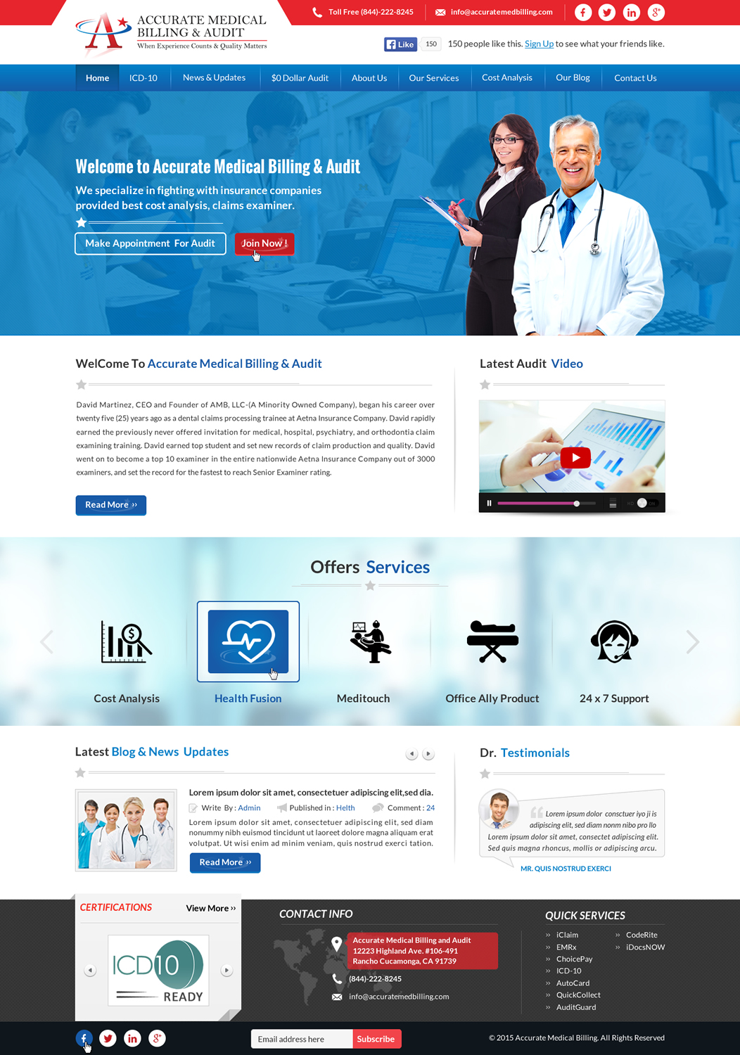 Elegant, Playful, Medical Web Design for Accurate Medical Biling and ...