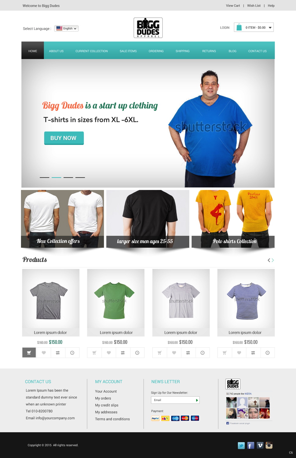Masculine, Bold, Clothing Web Design for Bigg Dudes Clothing by pb ...