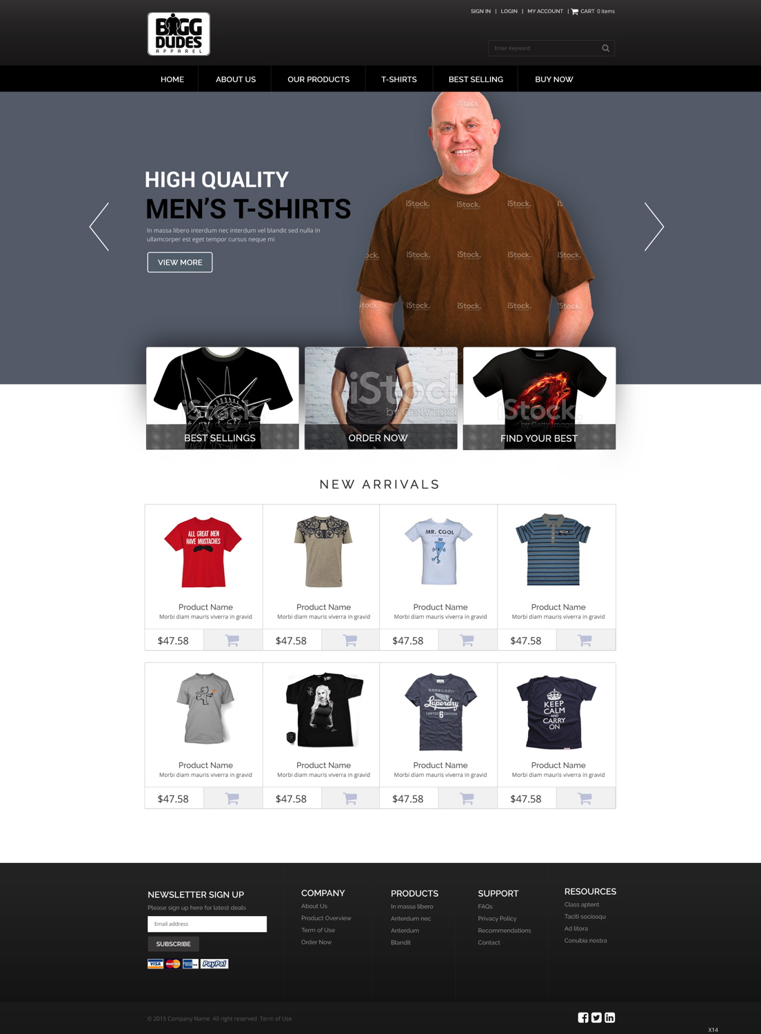 Masculine, Bold, Clothing Web Design for Bigg Dudes Clothing by pb ...