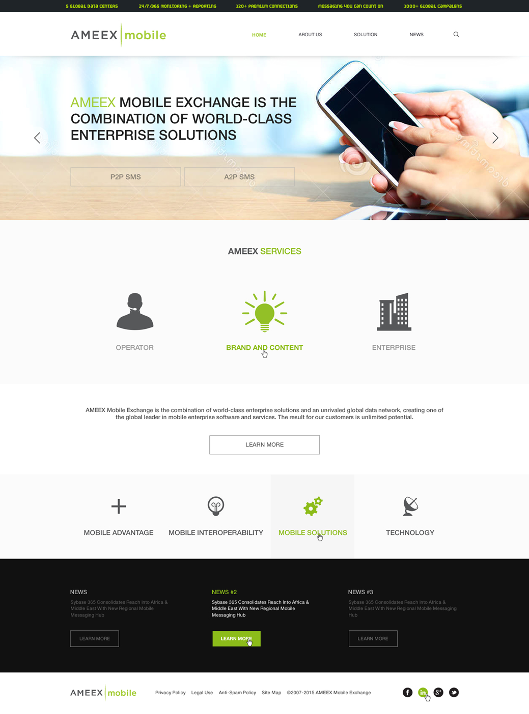 Professional, Elegant, It Company Web Design for AMEEX Mobile Exchange ...