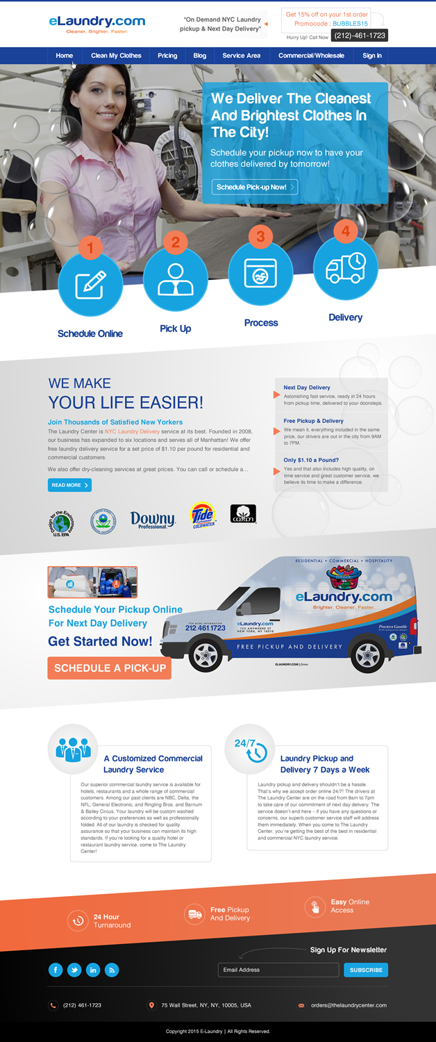 Modern, Colorful, Dry Cleaning Web Design for a Company by Sbss ...