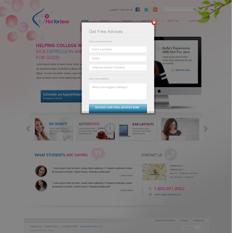 Modern, Feminine Web Design for a Company by Eric.Z | Design #1644725