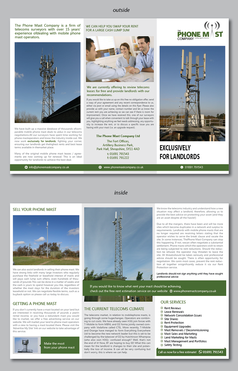 Bold, Serious, Telecommunications Flyer Design for The Phone Mast ...