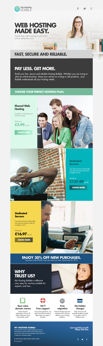 Bold, Modern, Internet Service Provider Email Marketing Design for a ...
