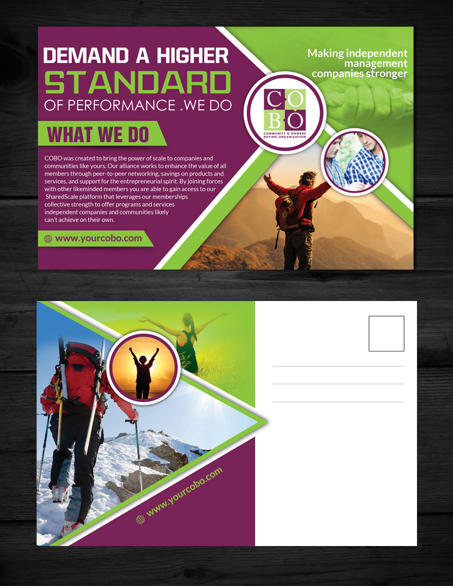 Masculine, Upmarket, Community Postcard Design for a Company by ESolz ...