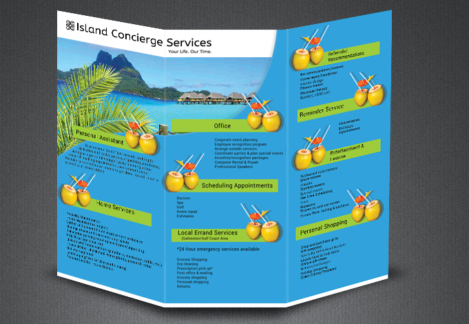 Upmarket, Modern, Hospitality Flyer Design for Island Concierge ...