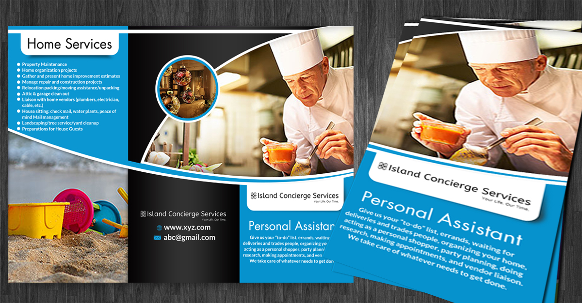 Upmarket, Modern, Hospitality Flyer Design for Island Concierge ...