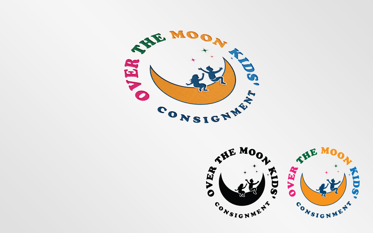 Playful, Bold, Business Logo Design for Over the Moon Kids' Consignment ...