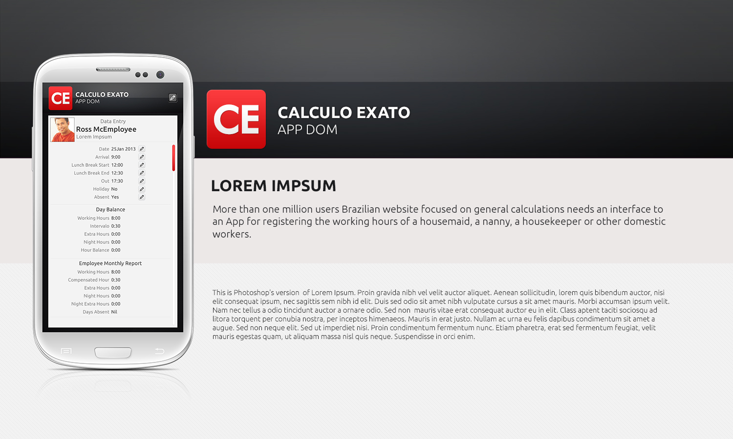 Feminine, Elegant, Android App Design for Calculo Exato by WirePaper ...