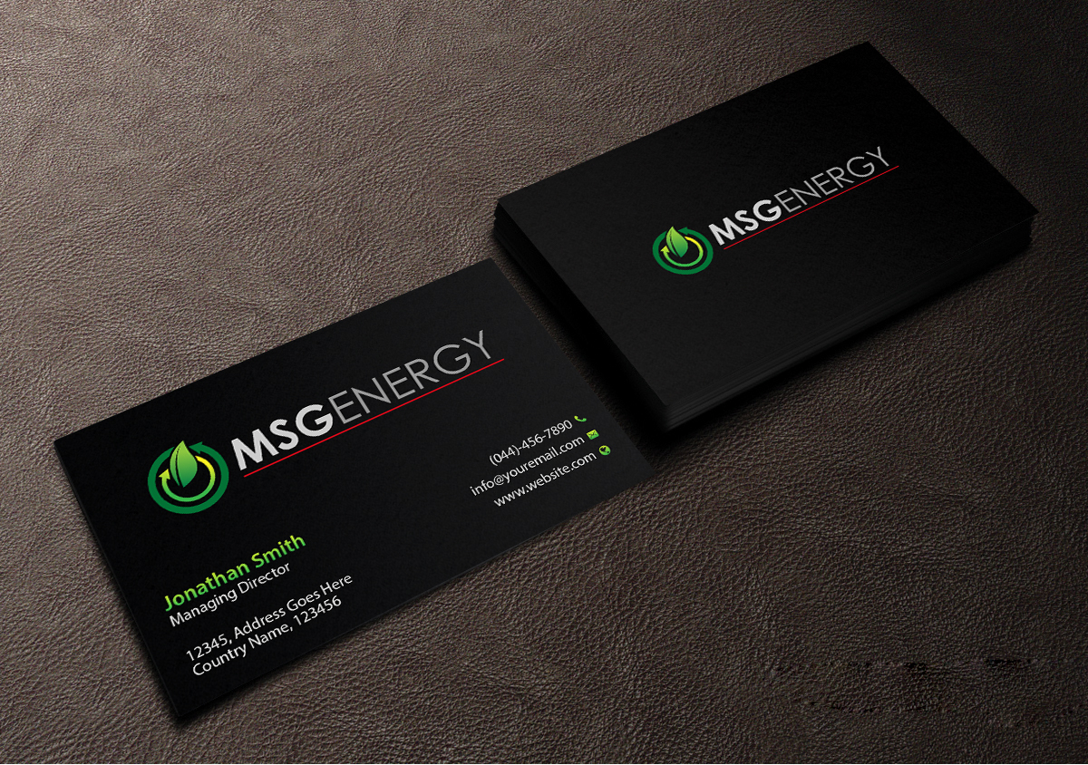 Modern, Upmarket, Solar Energy Business Card Design for a Company by ...