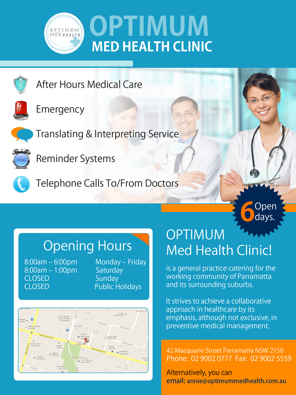 Conservative, Bold, Medical Flyer Design for Optimum Med Health Clinic ...