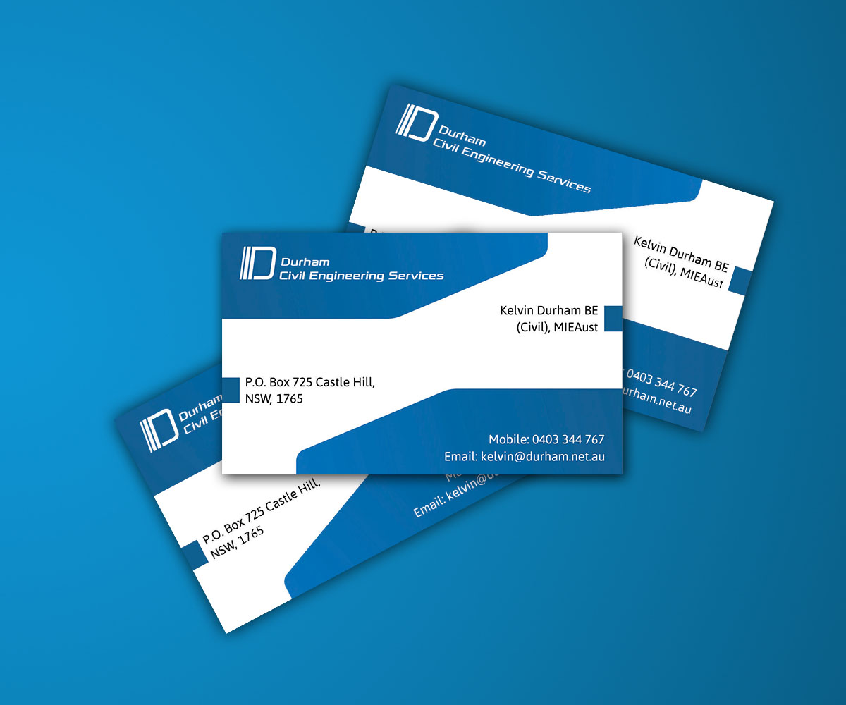 Professional, Bold, Construction Business Card Design for Durham Civil ...