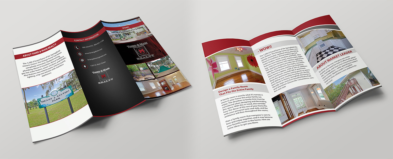 Upmarket, Bold, Real Estate Brochure Design for Third and Main Realty ...