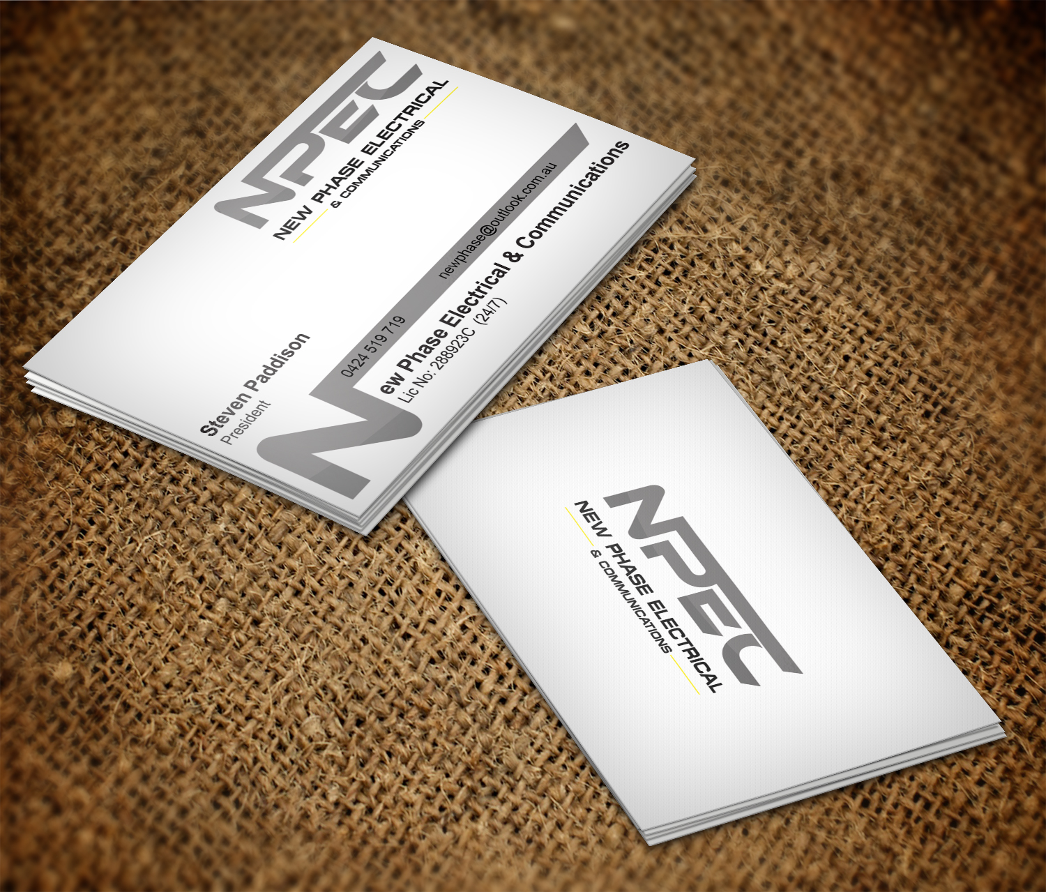 Serious, Economical, Electrical Business Card Design for New Phase ...