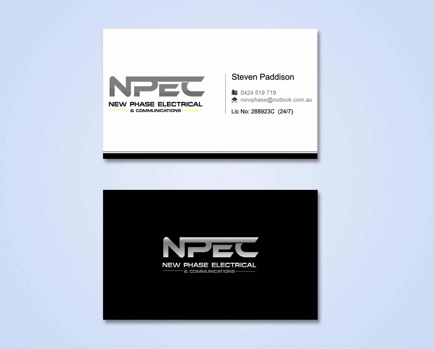 Serious, Economical, Electrical Business Card Design for New Phase ...