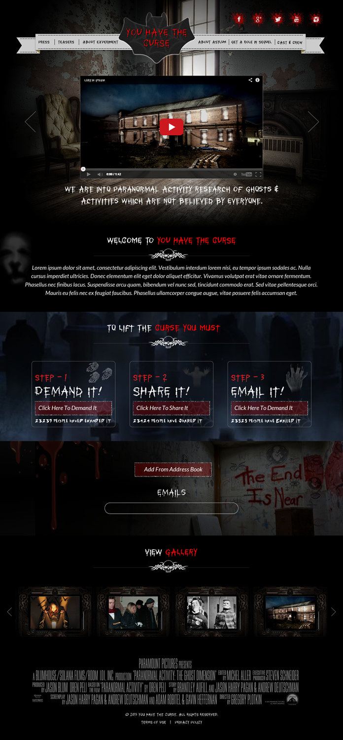 Elegant, Playful, Movie Web Design for Horror Movies .com by Sbss ...