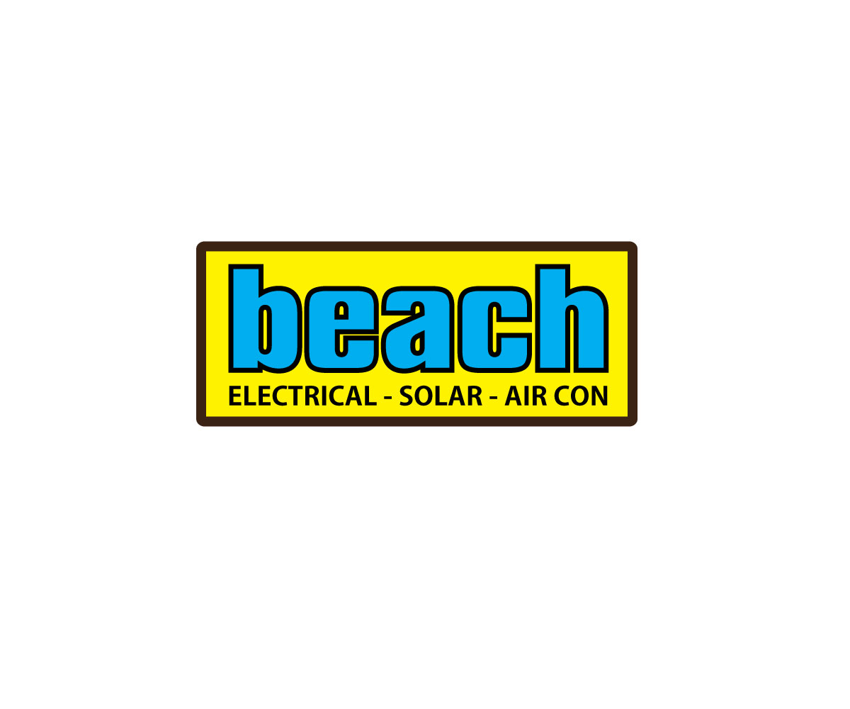 Bold, Masculine, Utility Logo Design for BEACH Electrical Solar Air Con ...