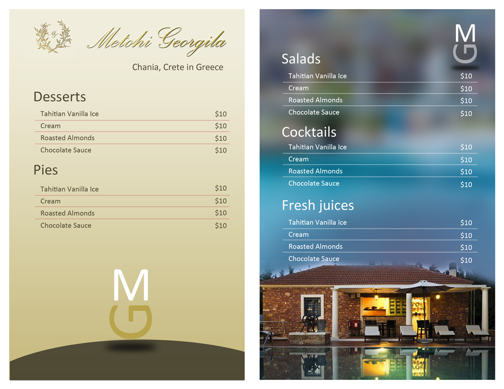 Elegant, Personable, Boutique Menu Design for a Company by uk | Design ...