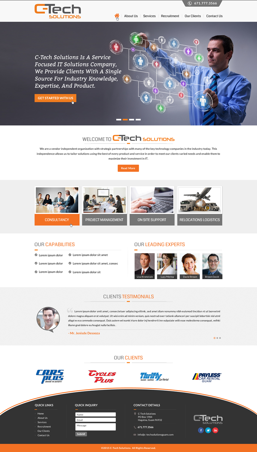 Elegant, Playful, Technical Service Web Design for C-Tech Solutions by ...