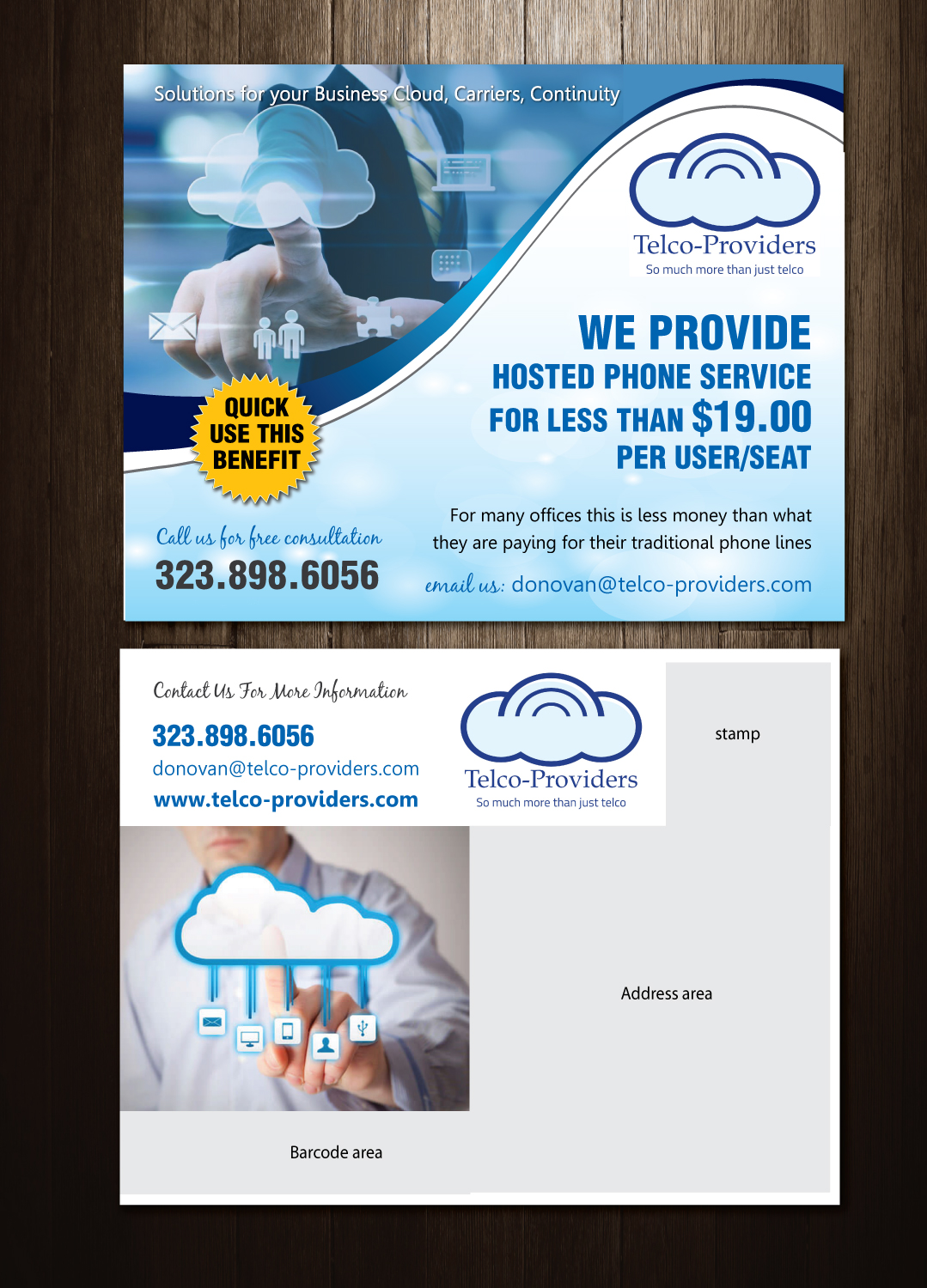 Phone Service Postcard Design for Telco-Providers by meet007 | Design ...