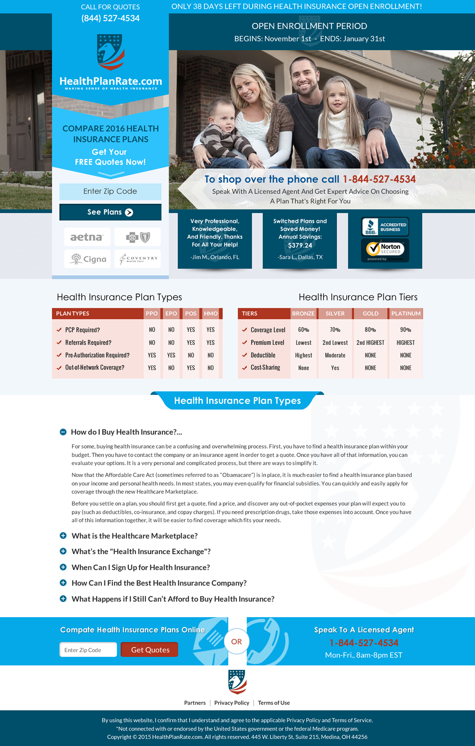 Elegant, Playful, Health Insurance Landing Page Design for Excel Impact ...