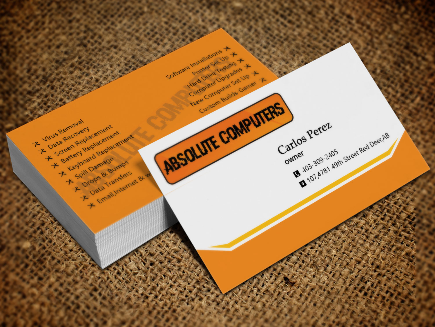 Bold, Modern, Computer Repair Business Card Design for Pressed Art by ...