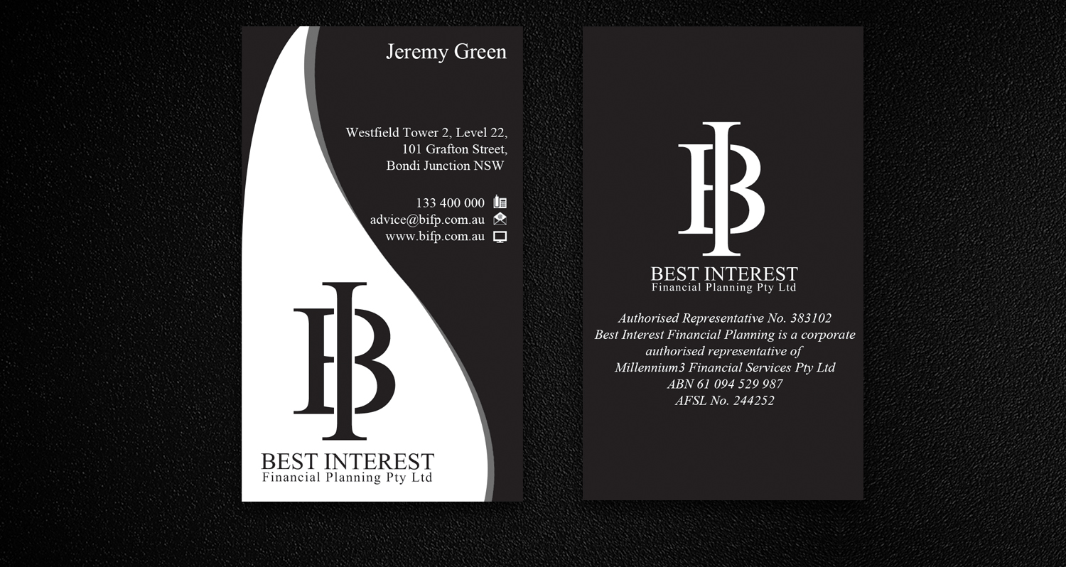 Serious, Elegant, Financial Planning Business Card Design for Best ...