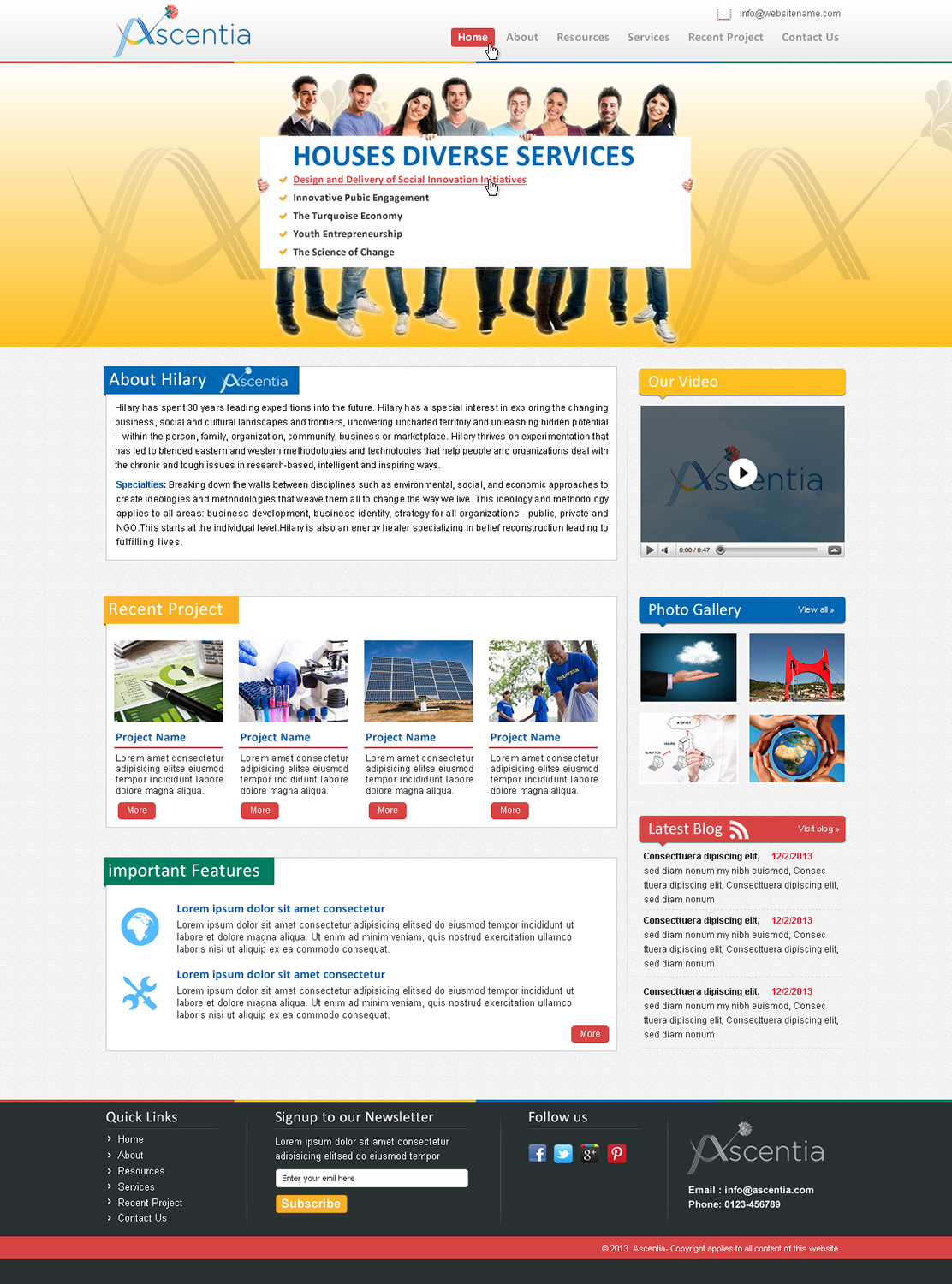 Modern, Colorful, It Company Wordpress Design for Ascentia by Sbss ...