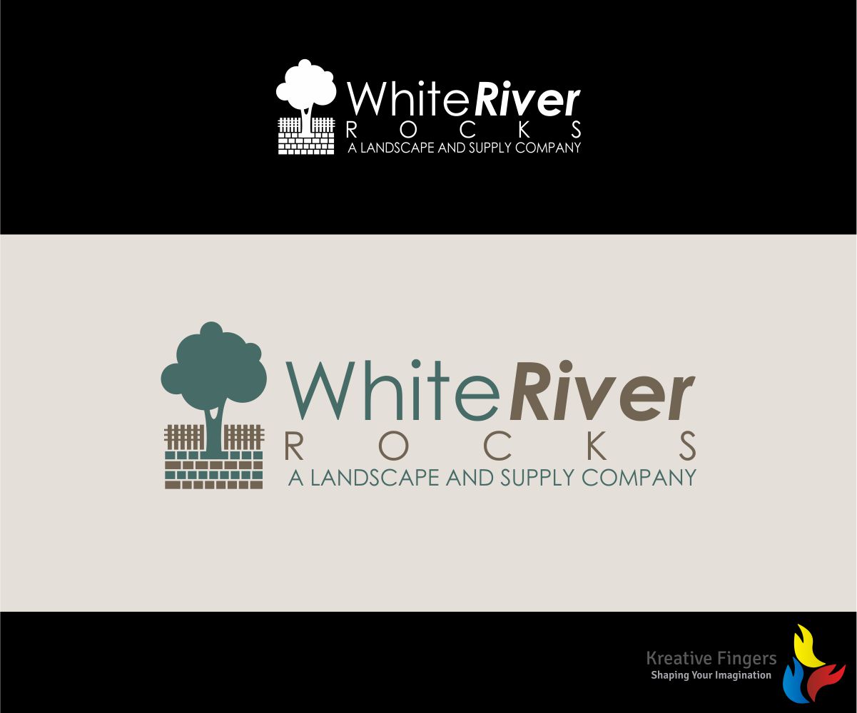Elegant, Playful, Landscaping Logo Design for White River Rocks - A ...