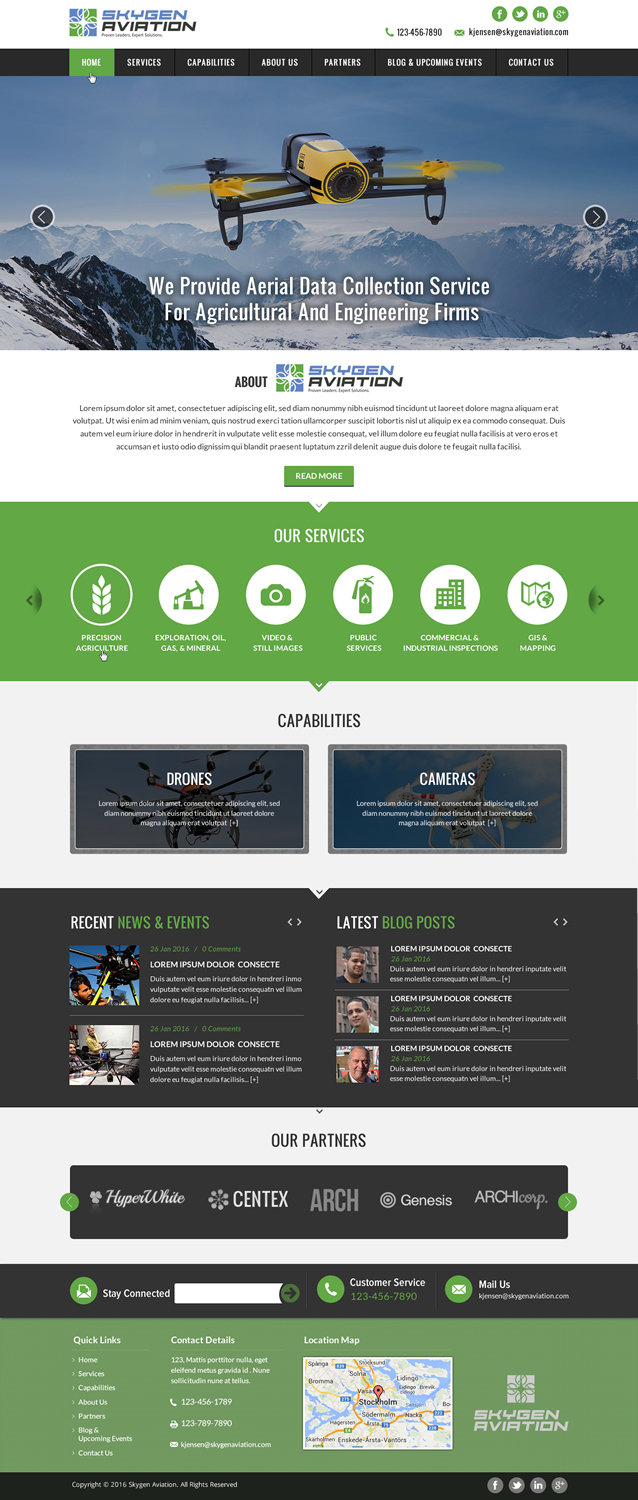 Professional, Bold, Agribusiness Web Design for SkyGen Aviation by Sbss ...