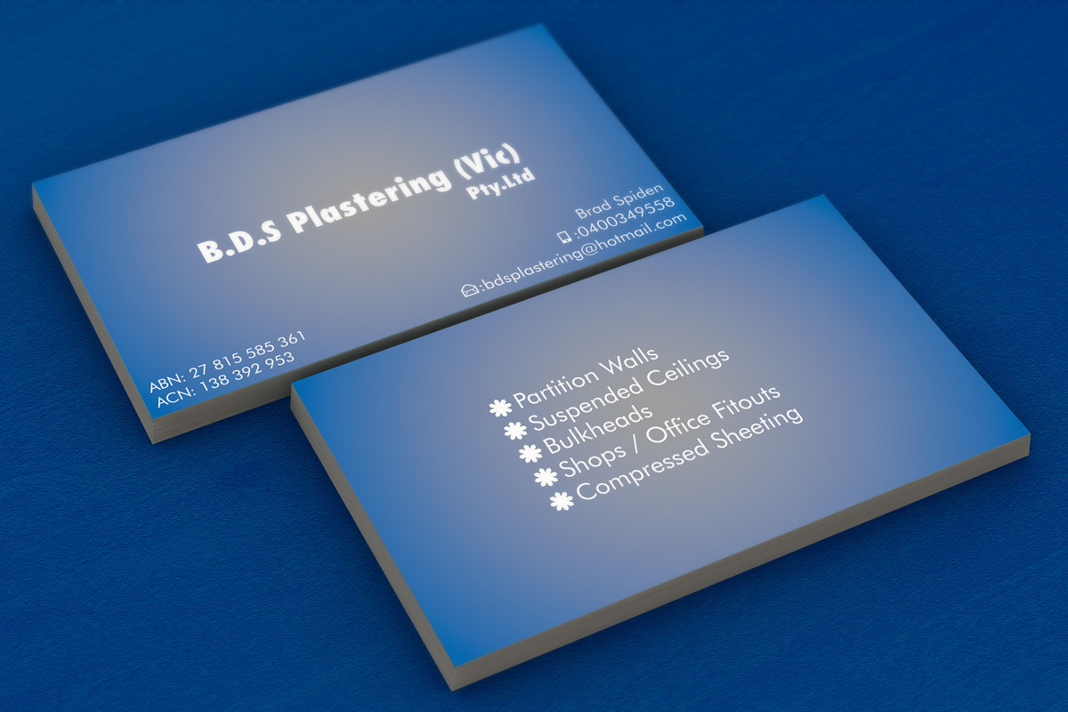 Business Business Card Design for bds plastering (vic) pty.ltd by ...