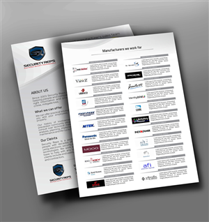 Two sided product line card - A4 8.5x11 | 26 Menu Designs for a ...