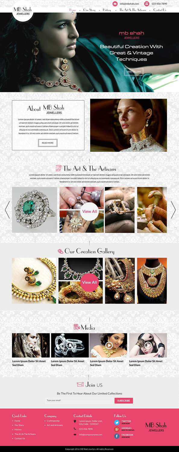 Elegant, Professional, Jewelry Store Web Design for a Company by Sbss | Design #9834936