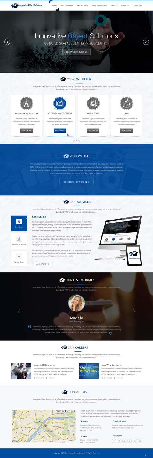 Professional, Serious Web Design for Innovative Object Solutions, Inc ...