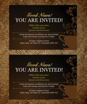 Cafe Church invitation | 47 Business Card Designs for a business in ...