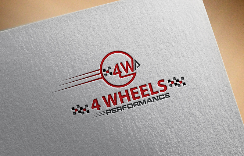 Masculine, Playful, Automotive Logo Design for 4 Wheels Performance/4WP ...