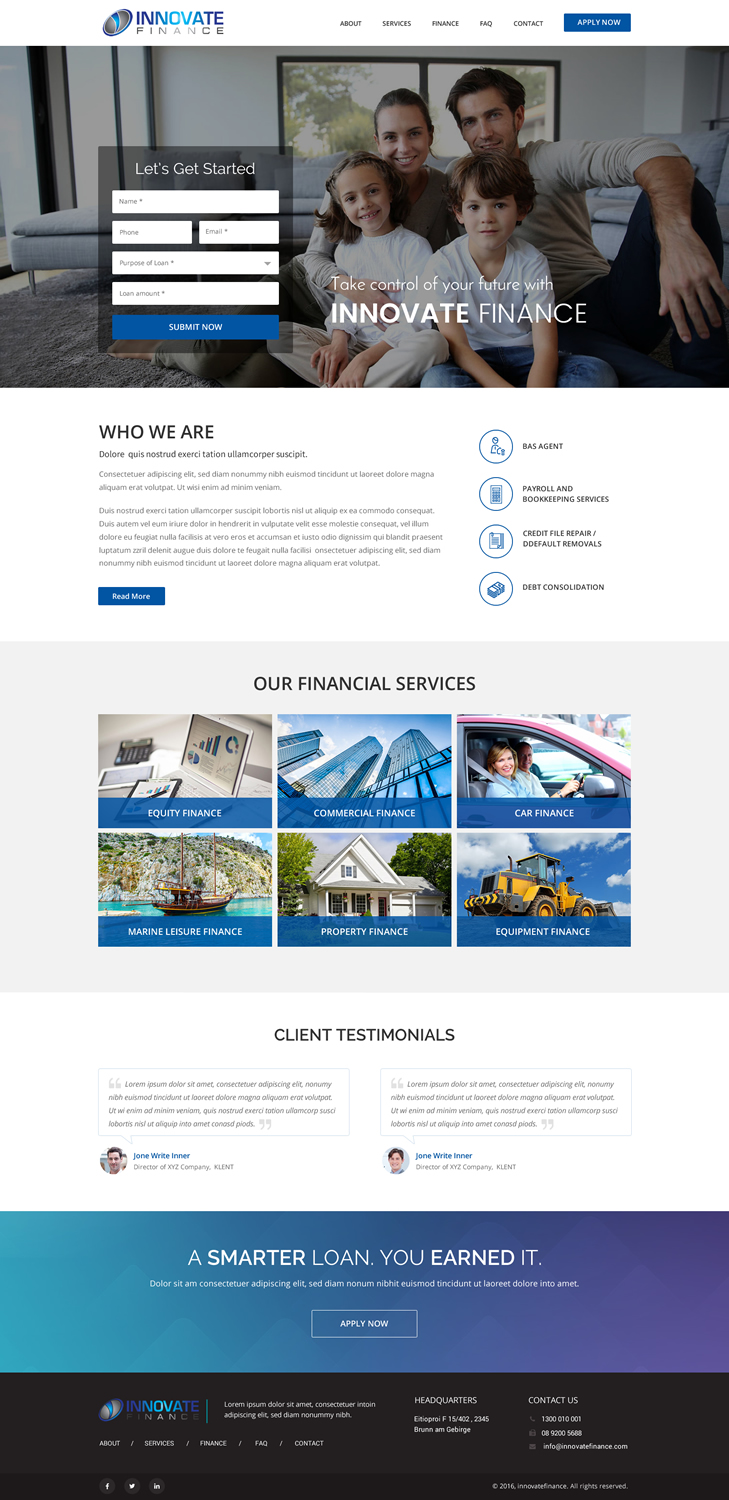 Bold, Serious, Finance Web Design for a Company by SAC-D | Design #10606105