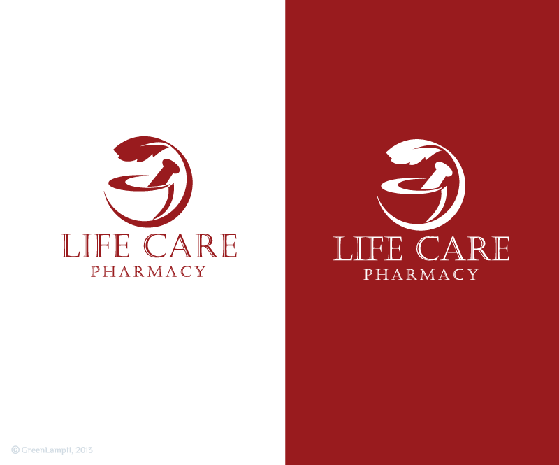 Pharmacy Logo Design for Life Care Pharmacy by GreenLamp | Design #2150552