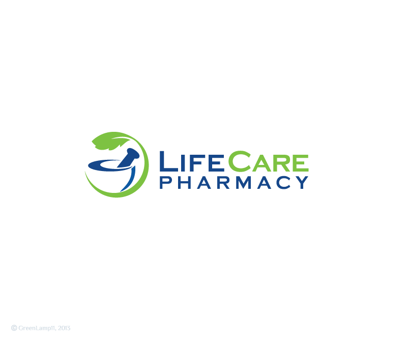 Pharmacy Logo Design for Life Care Pharmacy by GreenLamp | Design #2162046