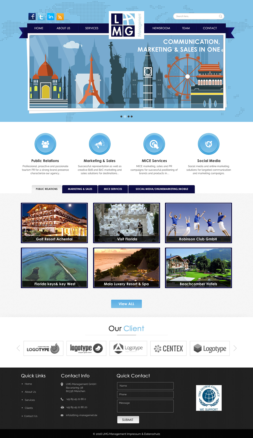 Modern, Bold, Tourism Landing Page Design for LMG Management GmbH by ...