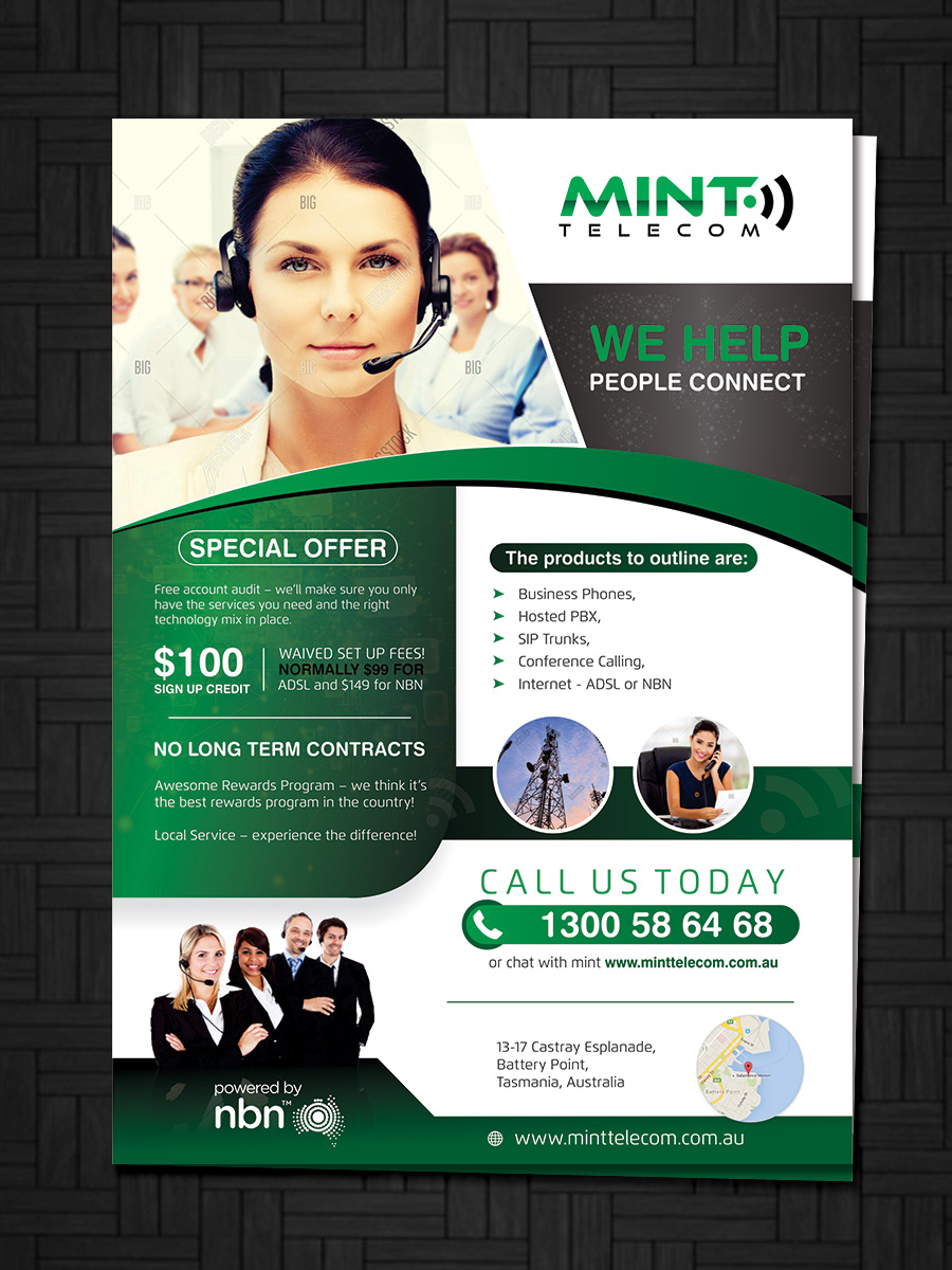 Elegant, Playful, Telecommunications Flyer Design for a Company by ...