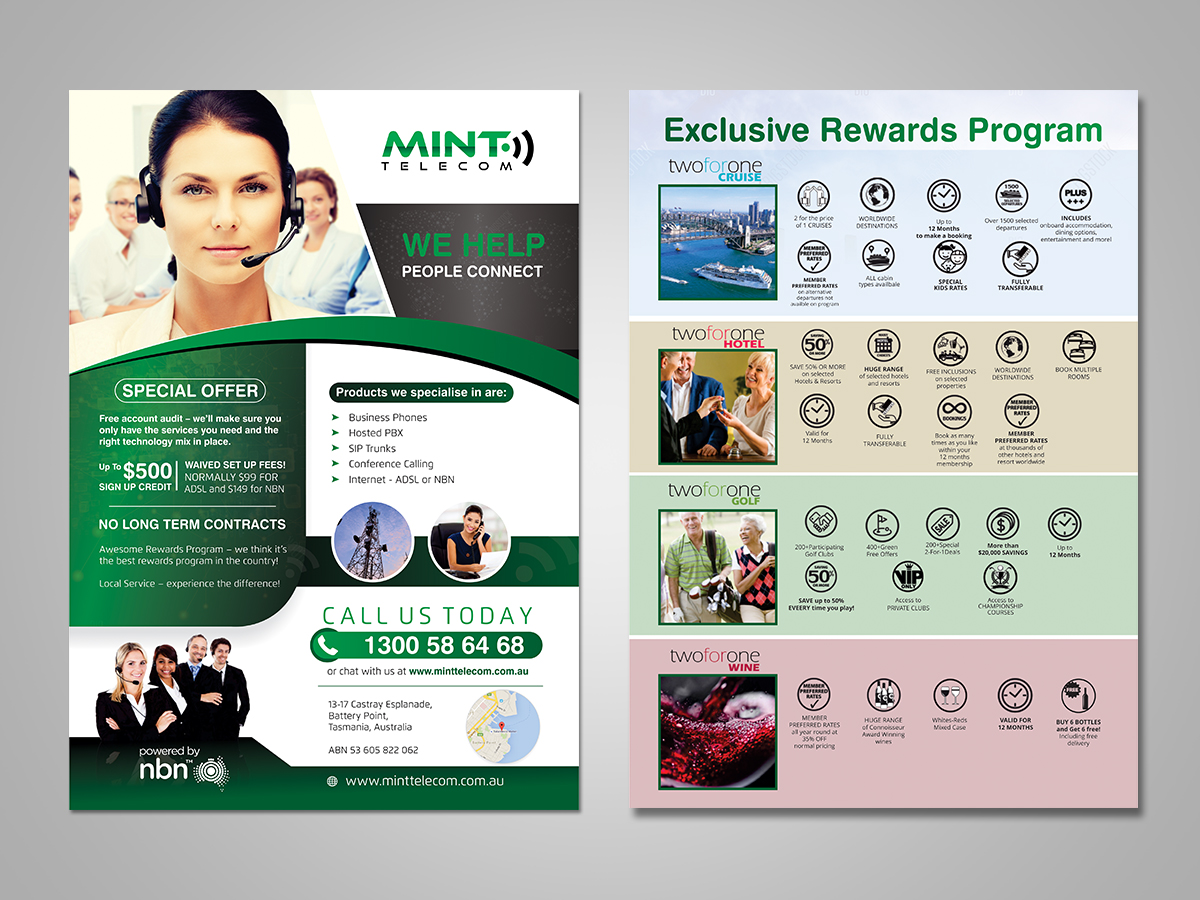 Elegant, Playful, Telecommunications Flyer Design for a Company by ...