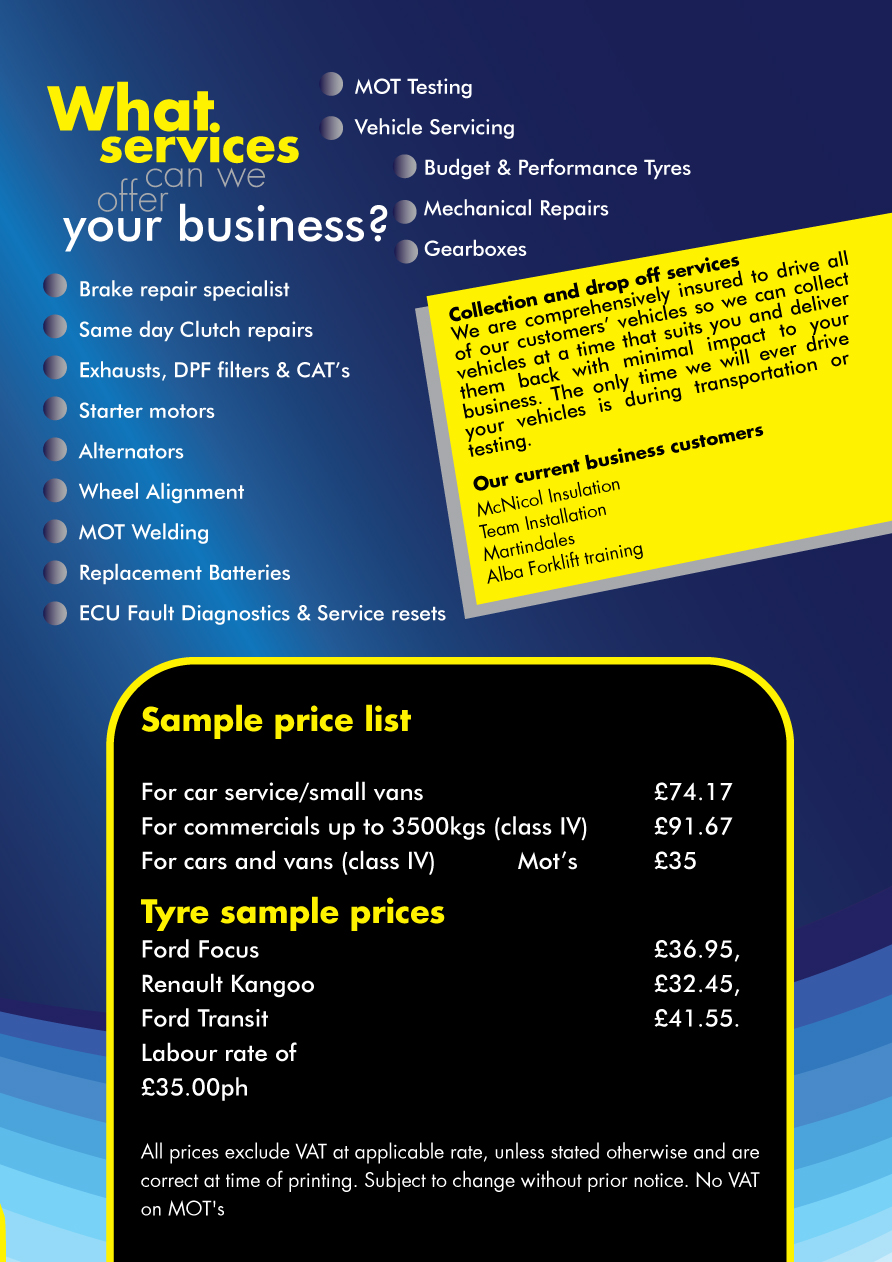 Bold, Professional, Garage Brochure Design for Tadstar Ltd by ...